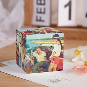 Custom Photo Cube for Pictures, Rubik's Cube Multi Picture Frame Photo Block Collage Personalized Puzzle Cube - Best Gift for Mother Husband Friends