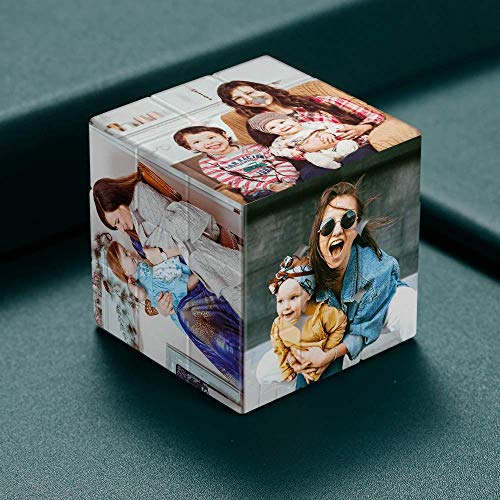 Custom Photo Cube for Pictures, Rubik's Cube Multi Picture Frame Photo Block Collage Personalized Puzzle Cube - Best Gift for Mother Husband Friends