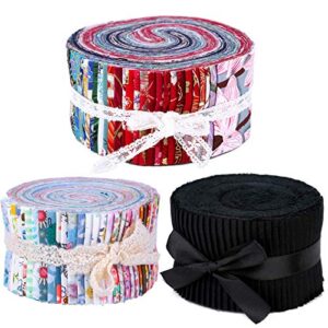 roll up cotton fabric quilting strips, jelly roll fabric, cotton craft fabric bundle, patchwork craft cotton quilting fabric, cotton fabric, quilting fabric with different patterns for crafts