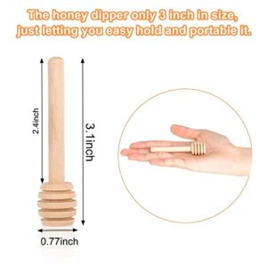 51 PCS Honey Dipper, 3 Inch Mini Wooden Honeycomb Sticks, Small Honey Stirrer Stick, Honey Sticks for Honey Jar Dispense Drizzle Honey and Wedding Party Favors Gift