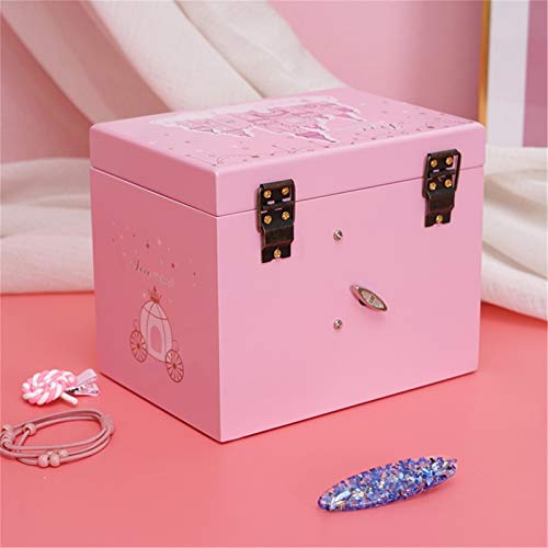 Cokosing jewelry box for girls music boxes for girls kids jewelry box girls jewelry box with 2 Pull Out Drawers, Fairy Princess and Castle Design,Deliver a shiny crown,Upgraded music box.