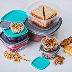 LIVIVO 7pc Stacking Food Storage Containers Set with Fitted Colourful Lids for Freshness, Space-Saving Tubs for Organising Cereals, Pasta, Rice and Other Dry Goods, Craft Materials etc