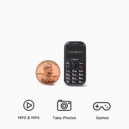 zanco Tiny t2 World's Smallest 3G WCDMA Mobile Phone,Smallest Mini Phone Small Phone Travelling Phone,Pocket Cell Phone(with Voice Changer (Limited Stock Available)