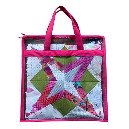 Yazzii Quilt Block Carry Case - Portable Storage Bag Organizer - Multipurpose Storage Organizer for Quilting, Patchwork, Embroidery, Needlework, Papercraft & Beading - Fuchsia Pink