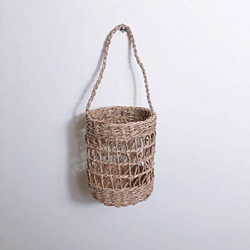 ArteeHome Wall Hanging Medium and Small Storage Baskets, Plant Basket, Woven Wicker Seagrass Hanging Basket, Utensils Holder for Kitchen, Front Door Basket, Boho Chic Decor, Set of 2 pcs