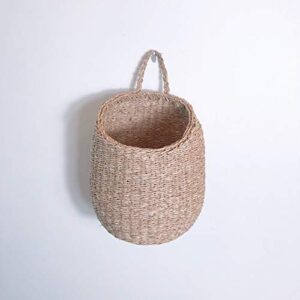 ArteeHome Wall Hanging Medium and Small Storage Baskets, Plant Basket, Woven Wicker Seagrass Hanging Basket, Utensils Holder for Kitchen, Front Door Basket, Boho Chic Decor, Set of 2 pcs