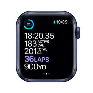 Apple Watch Series 6 (GPS + Cellular, 44mm) - Blue Aluminum Case with Deep Navy Sport Band (Renewed)