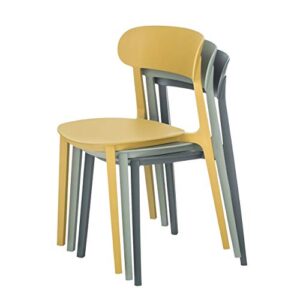 CozyBlock 4 x Campus Series Side Chairs, Mid-Century Modern Dining Chair, Stackable Chair, Great for Indoor and Outdoor (Dark Grey)