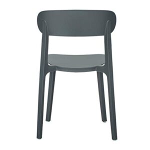 CozyBlock 4 x Campus Series Side Chairs, Mid-Century Modern Dining Chair, Stackable Chair, Great for Indoor and Outdoor (Dark Grey)