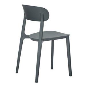 CozyBlock 4 x Campus Series Side Chairs, Mid-Century Modern Dining Chair, Stackable Chair, Great for Indoor and Outdoor (Dark Grey)