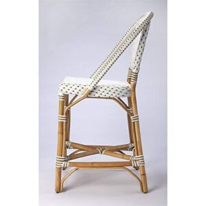 Beaumont Lane Island Living Rattan Counter Stool in White and Tan