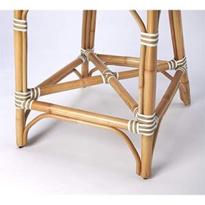 Beaumont Lane Island Living Rattan Counter Stool in White and Tan