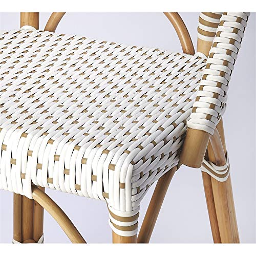 Beaumont Lane Island Living Rattan Counter Stool in White and Tan