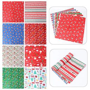 ARTIBETTER 50 X 50cm Cotton Fabric Christmas Fabric Bundles Sewing Square Fabric Scraps Christmas Printing Quilting Squares Christmas Cotton Patchwork for DIY Craft Supplies 8pcs