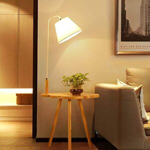 TANGIST Nordic Wood Floor Lamp | Modern Minimalist Style Standing Lamp with Wood Shelf for Living Room Bedroom Study Room Modern Style Home Decoration