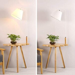 TANGIST Nordic Wood Floor Lamp | Modern Minimalist Style Standing Lamp with Wood Shelf for Living Room Bedroom Study Room Modern Style Home Decoration