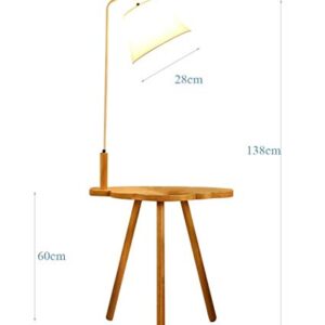 TANGIST Nordic Wood Floor Lamp | Modern Minimalist Style Standing Lamp with Wood Shelf for Living Room Bedroom Study Room Modern Style Home Decoration