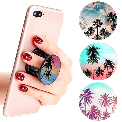 4 Pack Foldable Expanding Cell Phone Finger Stand Holder Compatible with All Smartphones and Tablets Palm Tree