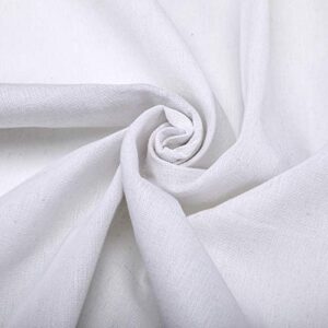 62 by 34.6 Inch Nature Linen Needlework Fabric Embroidery Fabric Plain Solid Color Linen Fabric Cloth with Embroidery Hoop and 9 Pieces Large-Eye Knitting Blunt Needles for Garments Crafts Accessories