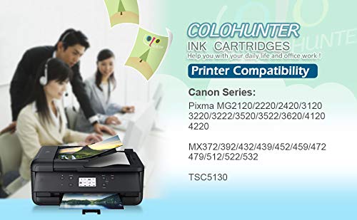 Colohunter Remanufactured Ink Cartridge Replacement for Canon PG-240XL CL-241XL 240 XL 241 XL for Pixma MG3620 TS5120 MG2120 MG3520 MX452 MX512 MX532 MX472 High Capacity Ink (1 Black, 1 Color, 2-Pack)