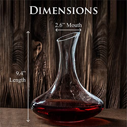 Chef's Star 61 Ounce Wine Decanter with Aerator, Wine Carafe Set with Stemmed Glasses, No handle Wine Decanter Set and 4 Glasses