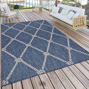 Lr Home Ox Bay Seamas Nautical Knot Indoor Outdoor Rug, Navy/White, 3' x 5'