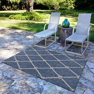 Lr Home Ox Bay Seamas Nautical Knot Indoor Outdoor Rug, Navy/White, 3' x 5'