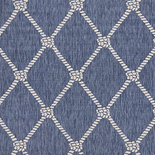 Lr Home Ox Bay Seamas Nautical Knot Indoor Outdoor Rug, Navy/White, 3' x 5'