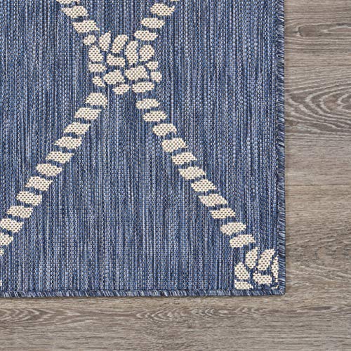 Lr Home Ox Bay Seamas Nautical Knot Indoor Outdoor Rug, Navy/White, 3' x 5'