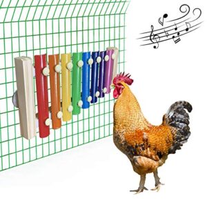 vehomy chicken xylophone toy for hens wood xylophone toy with 8 metal keys chicken coop pecking toy chicken coop pecking toy