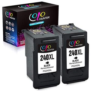 colohunter remanufactured ink cartridge replacement for canon pg-240xl 240 xl for pixma mg3620 ts5120 mg2120 mg3520 mx452 mx512 mx532 mx472 high capacity ink (2 black, 2-pack)