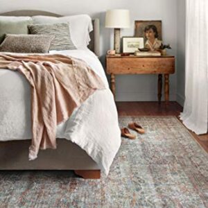 Chris Loves Julia x Loloi Jules Collection JUL-05 Lagoon / Brick 7'-6" x 9'-6" Area Rug