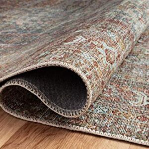 Chris Loves Julia x Loloi Jules Collection JUL-05 Lagoon / Brick 7'-6" x 9'-6" Area Rug