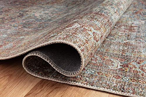 Chris Loves Julia x Loloi Jules Collection JUL-05 Lagoon / Brick 7'-6" x 9'-6" Area Rug