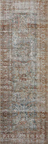 Chris Loves Julia x Loloi Jules Collection JUL-05 Lagoon / Brick 7'-6" x 9'-6" Area Rug