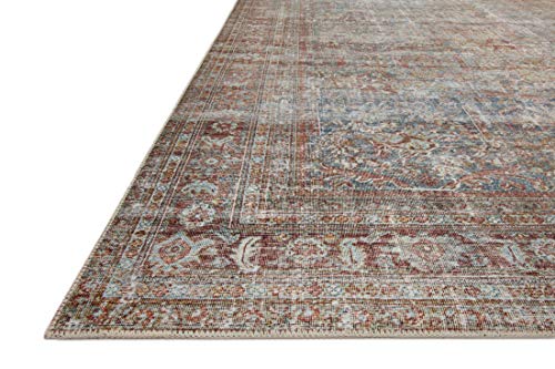 Chris Loves Julia x Loloi Jules Collection JUL-05 Lagoon / Brick 7'-6" x 9'-6" Area Rug