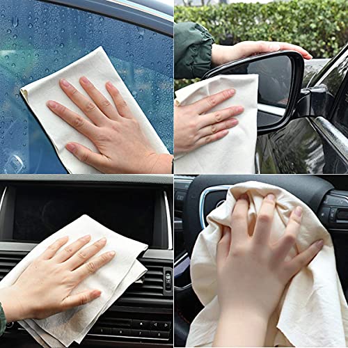 BSHELL，Chamois Cloth for Car,Real Natural Leather，(5 Pack,7x6 inch),Cleaning Cloth for Glasses & Jewelry, Chamois Cloth for Car, Microfiber Cleaning Cloth for Electronics