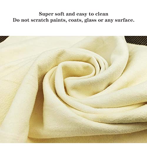 BSHELL，Chamois Cloth for Car,Real Natural Leather，(5 Pack,7x6 inch),Cleaning Cloth for Glasses & Jewelry, Chamois Cloth for Car, Microfiber Cleaning Cloth for Electronics