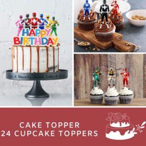 Nelton PW Birthday Party Supplies Includes Cake Topper, 24 Cupcake Toppers, 20 Latex Balloons, Happy Birthday Backdrop, 1 Table Cloth , 1 Banner