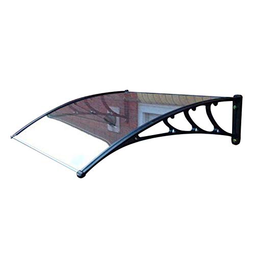 LIANGLIANG Awning Rain Door Canopy, Thickened Aluminum Alloy Has Strong Bearing Capacity, The Bulletin Board of Campus Community Windows (Black Bracket Transparent Endurance Board)