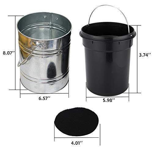 Kitchen Stainless Steel Compost Bin for Kitchen Countertop - 1.3Gallon Compost Bucket for Kitchen with Lid - Includes 1 Spare Charcoal Filter