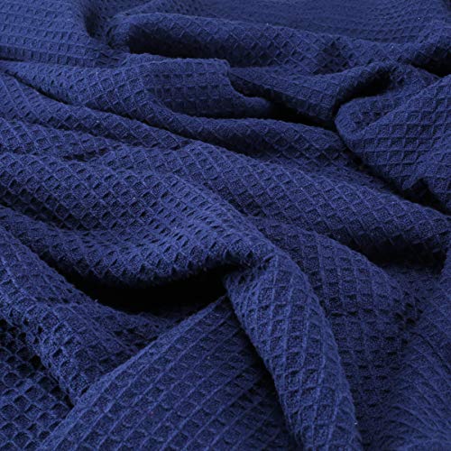 Goroly Home Farmhouse Cotton Throw Bed Blanket King - Perfect for Layering Any Bed - Provides Comfort and Warmth for Years - Navy - 102x90 Inch