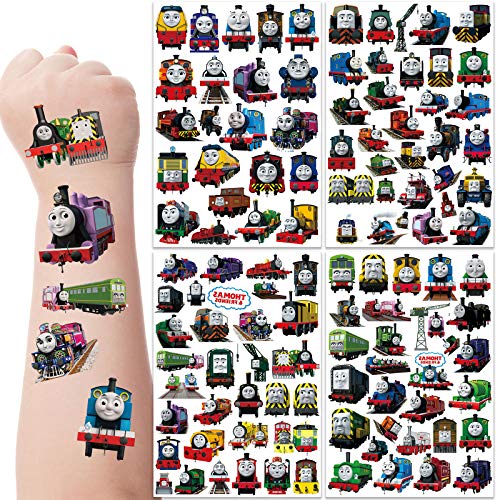 Train Friend Tattoos Party Supplies Decorations Favors - Waterproof Temporary Cartoon Train Stickers for Girls Boys Kids Class Activity ( 720pcs)