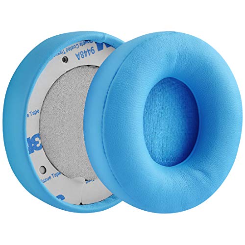 Geekria QuickFit Replacement Ear Pads for Beats Solo Pro (A1881) Headphones Ear Cushions, Headset Earpads, Ear Cups Cover Repair Parts (Light Blue)