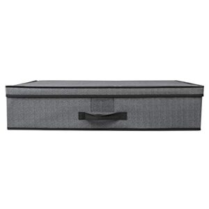 home basics sb39008 under the bed storage box with label window, organizer, grey