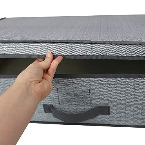 Home Basics SB39008 Under The Bed Storage Box with Label Window, Organizer, Grey