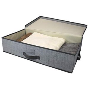 Home Basics SB39008 Under The Bed Storage Box with Label Window, Organizer, Grey