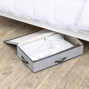 Home Basics SB39008 Under The Bed Storage Box with Label Window, Organizer, Grey