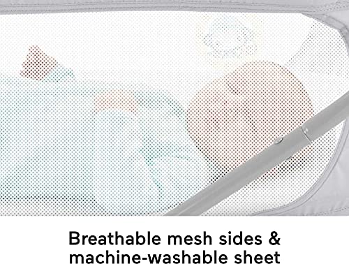 Fisher-Price Baby Crib Soothing View Vibe Bassinet Portable Cradle with Music Vibrations and Slim Fold for Travel, Hearthstone