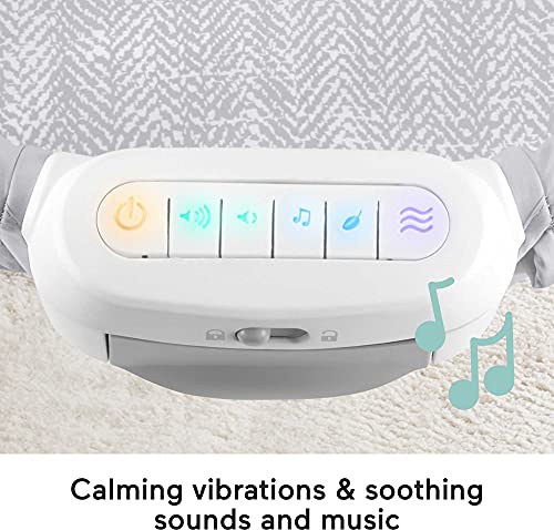 Fisher-Price Baby Crib Soothing View Vibe Bassinet Portable Cradle with Music Vibrations and Slim Fold for Travel, Hearthstone